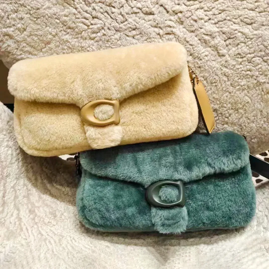 DHgate.com:Luxury Shearling Wool Crossbody Bag, Fuzzy Fur Clutch ...