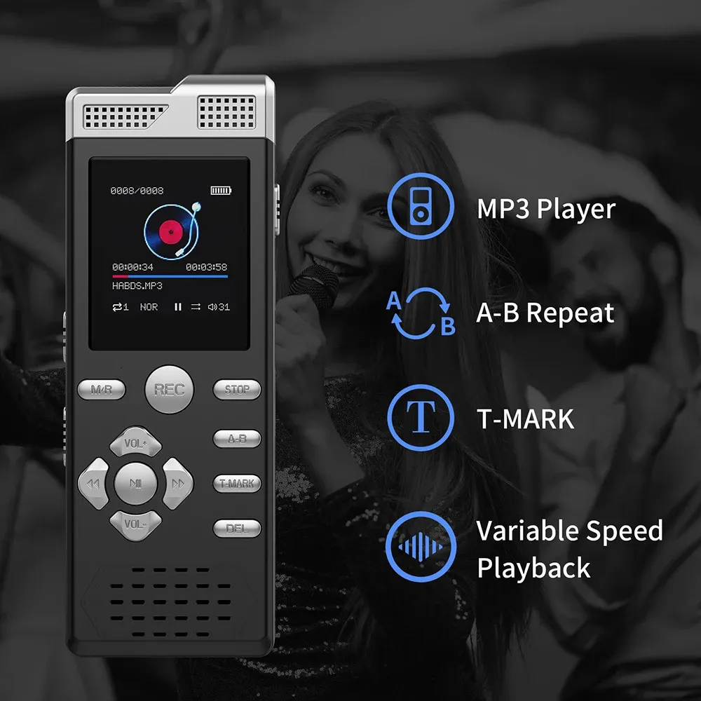 Digital Voice Recorder Professional With Dual Mic, Voice Activated ...