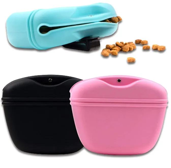 LX030 Portable Dog Training Waist Bag Silicone Treat Feeder Pouch For ...