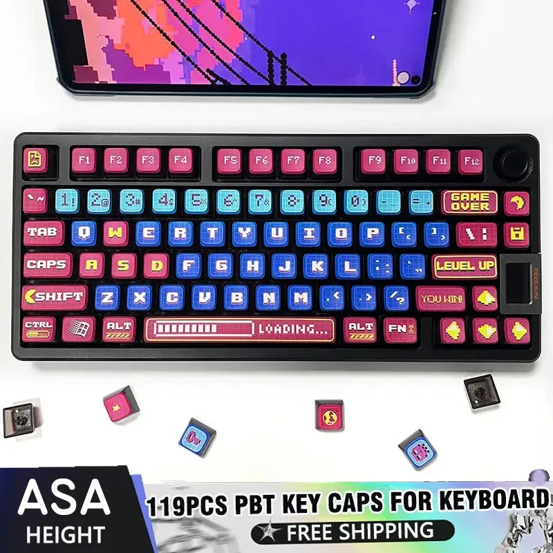119 Key PBT Keycaps Set - Universal ASA Profile, Thermal Sublimation ...