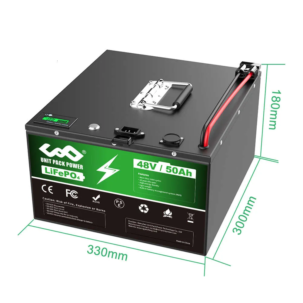 Batterie LiFePO4 48V 50ah, Lithium Fer Phosphate À Cycle Profond 12V 24V 100ah, Sans Chargeur ...