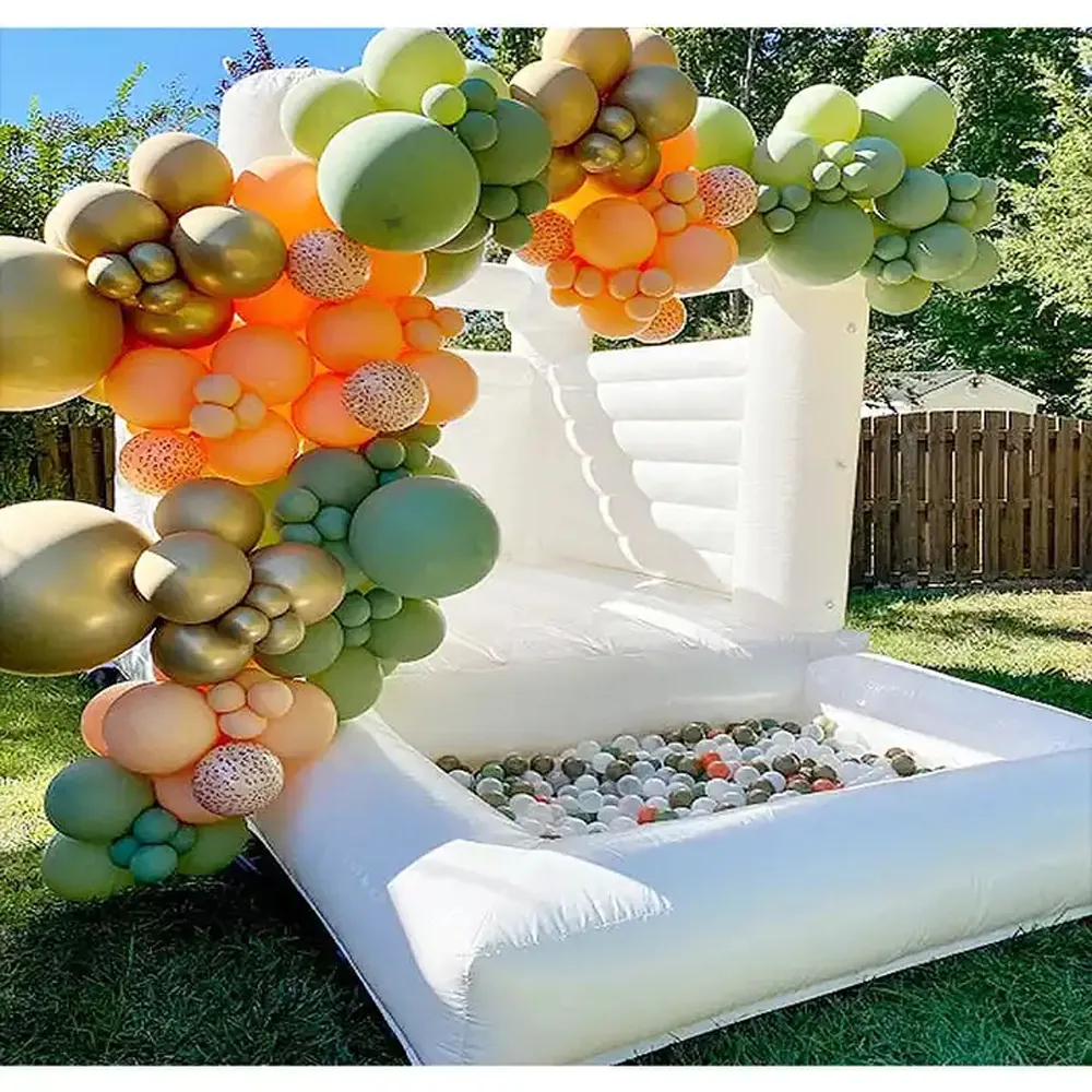 Wholesale PVC Jumper Kids Inflatable White Bounce House With Ball Pit ...