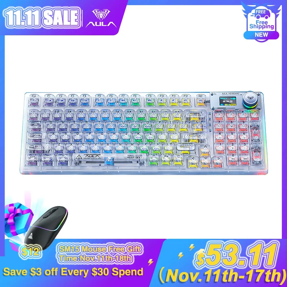 DHgate.com:Keyboards AULA F98PRO Wireless Mechanical Keyboard Bluetooth ...