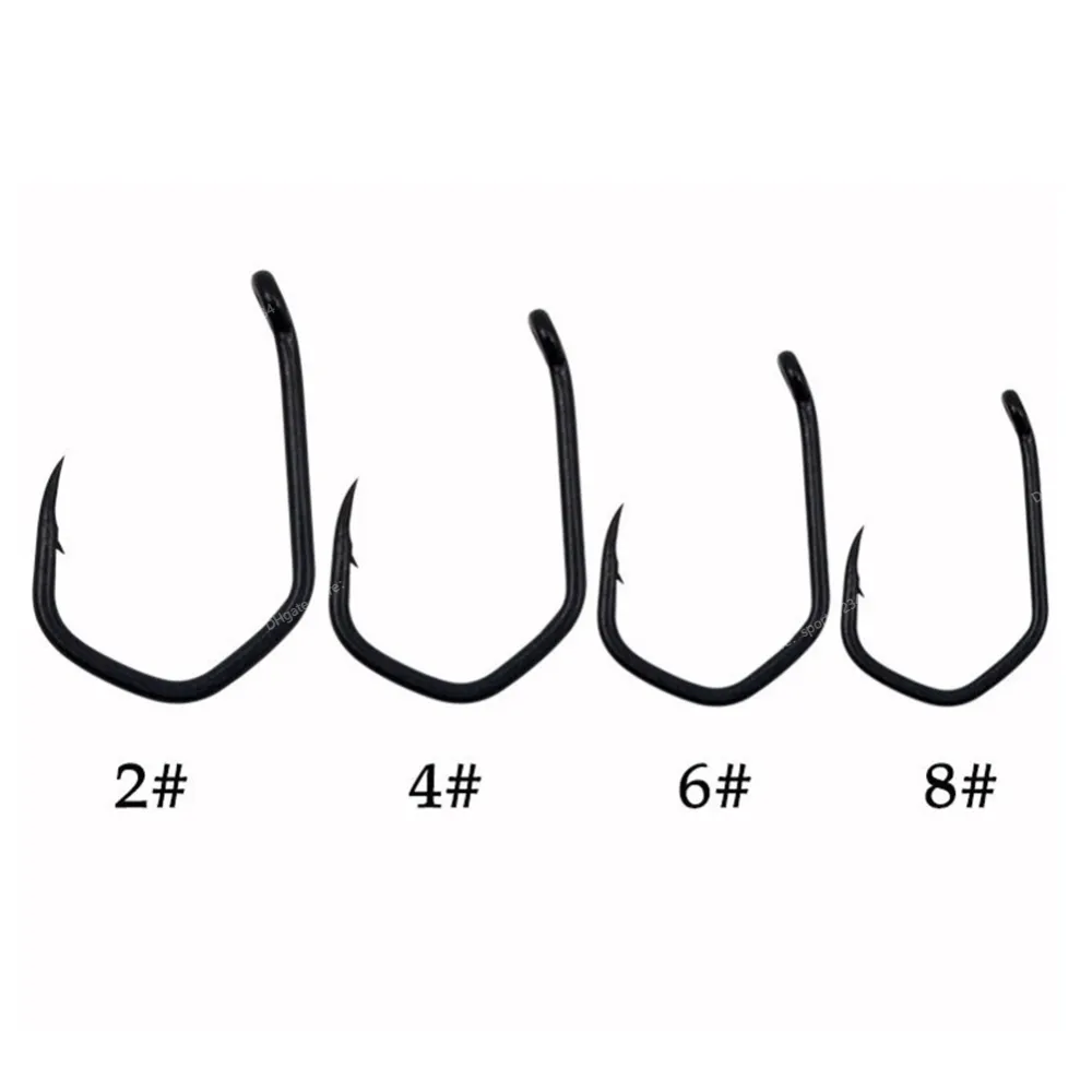 High-Carbon Steel Fishing Hooks - V-Curve Barbed Carp & Catfish Hooks ...