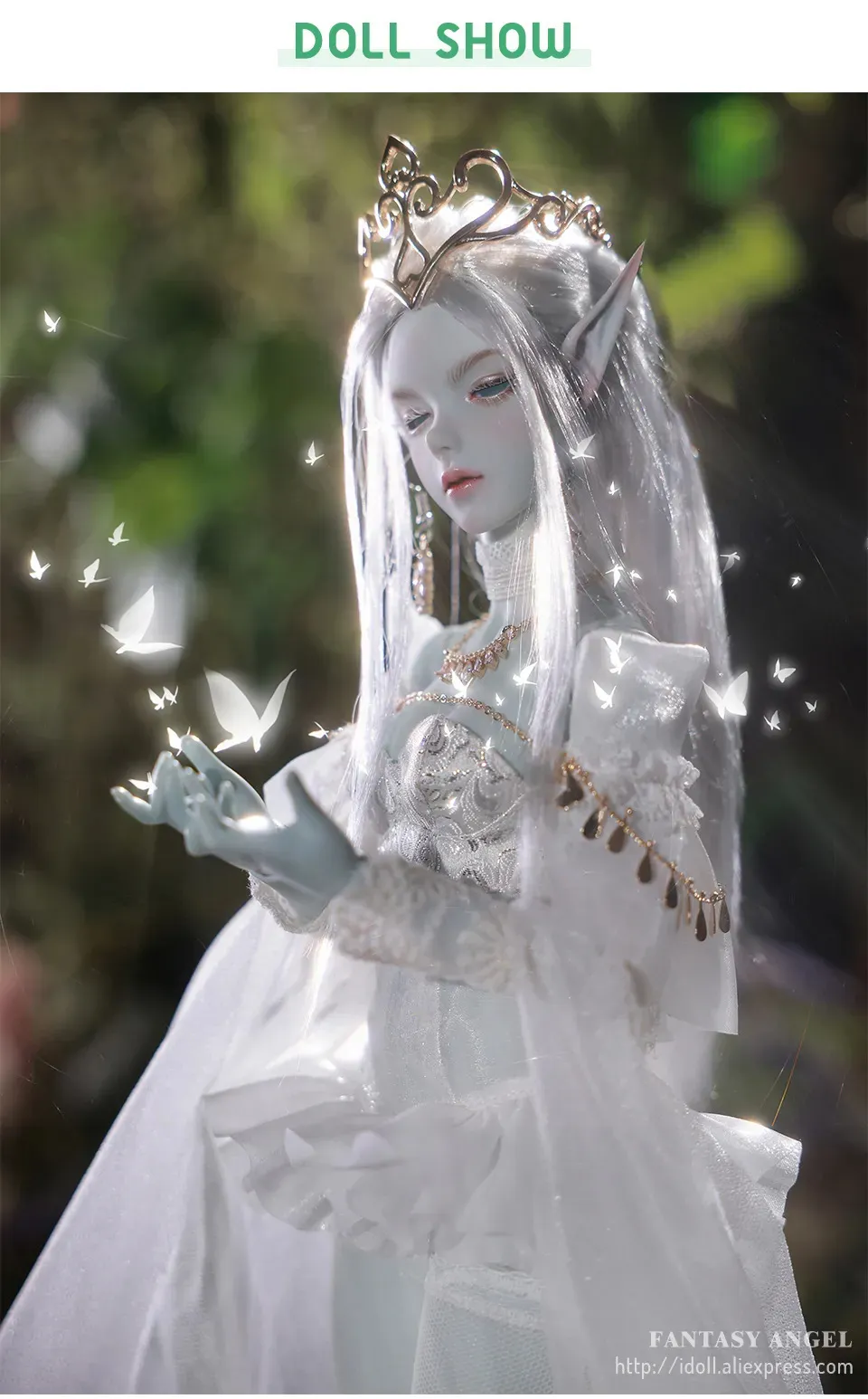 JOYBJD Nimun 1/4 BJD Bjd Doll With Half Sleep Elf Ear, Pure White Snow ...