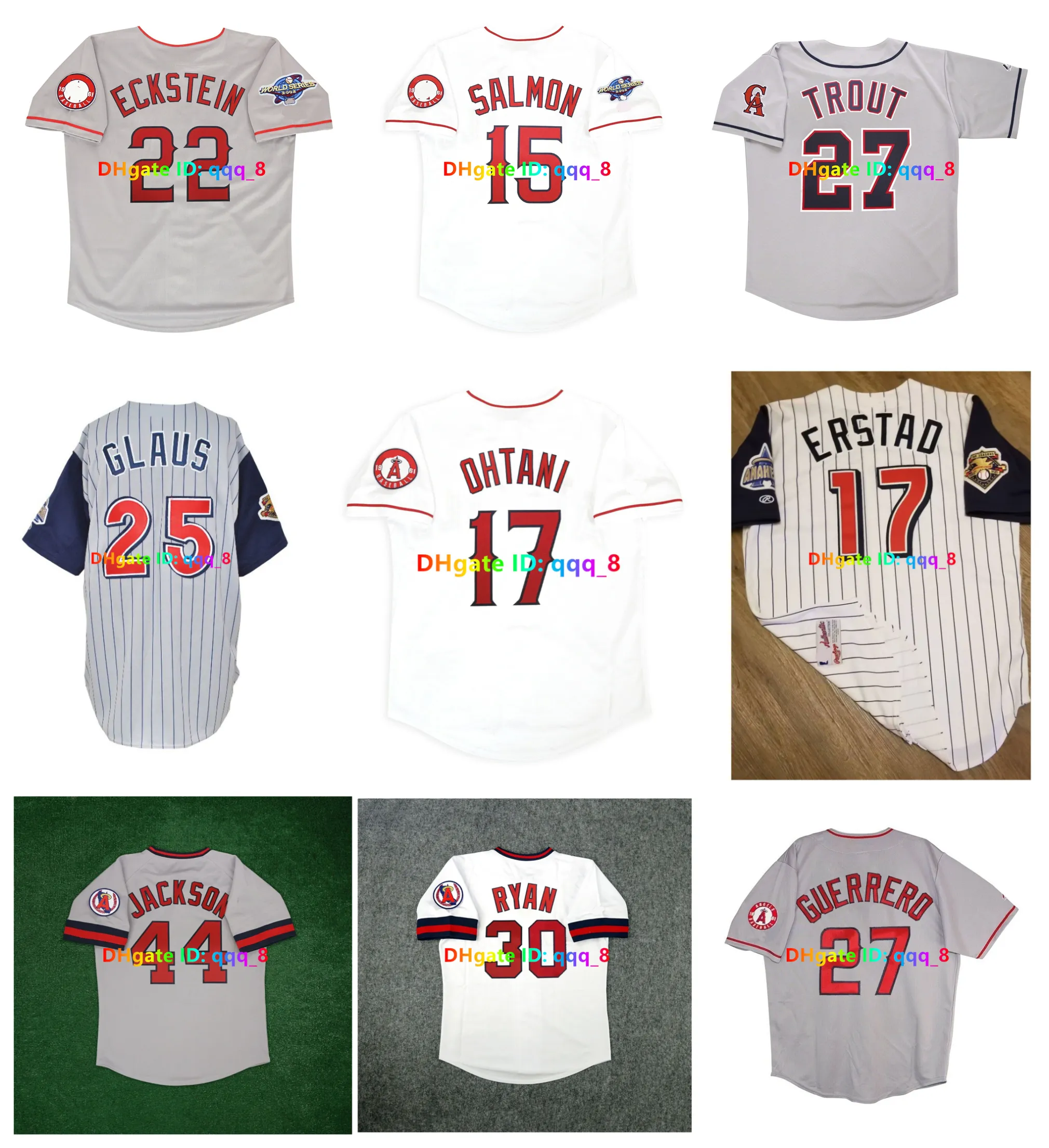 Tim Salmon 2002 World Series Anaheim Baseball Jersey Angel Bo Jackson ...