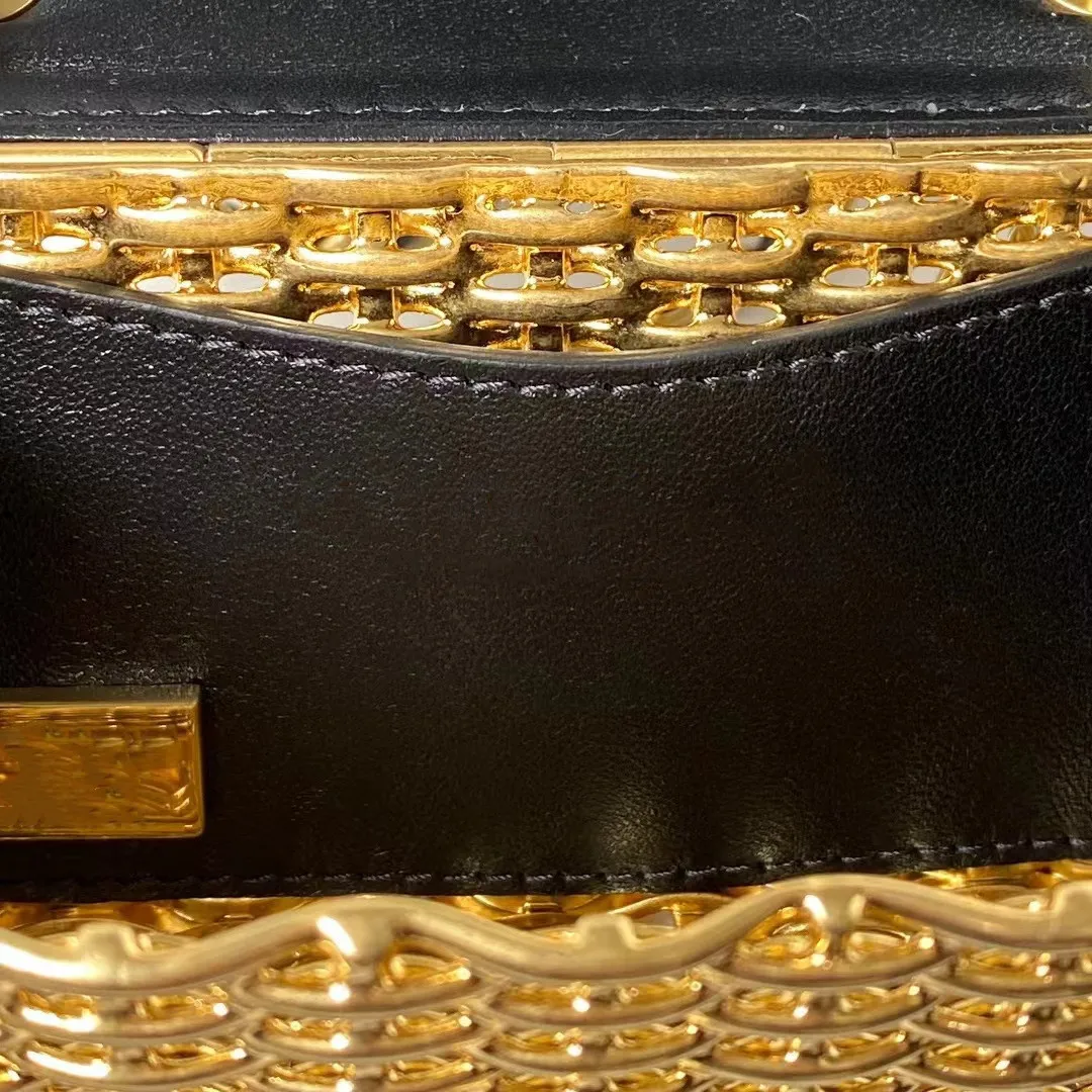 Gold Designer Bags Chic Mini Square Shoulder Bag, Premium Leather ...