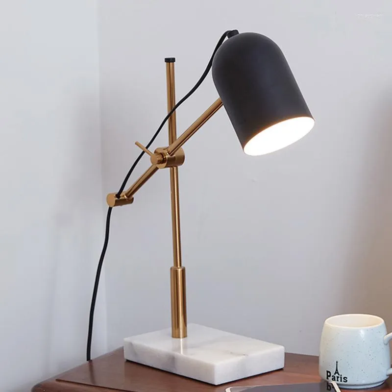 Modern LED Nordic Desk Lamp In Black With Creative Metal Lampshade For ...
