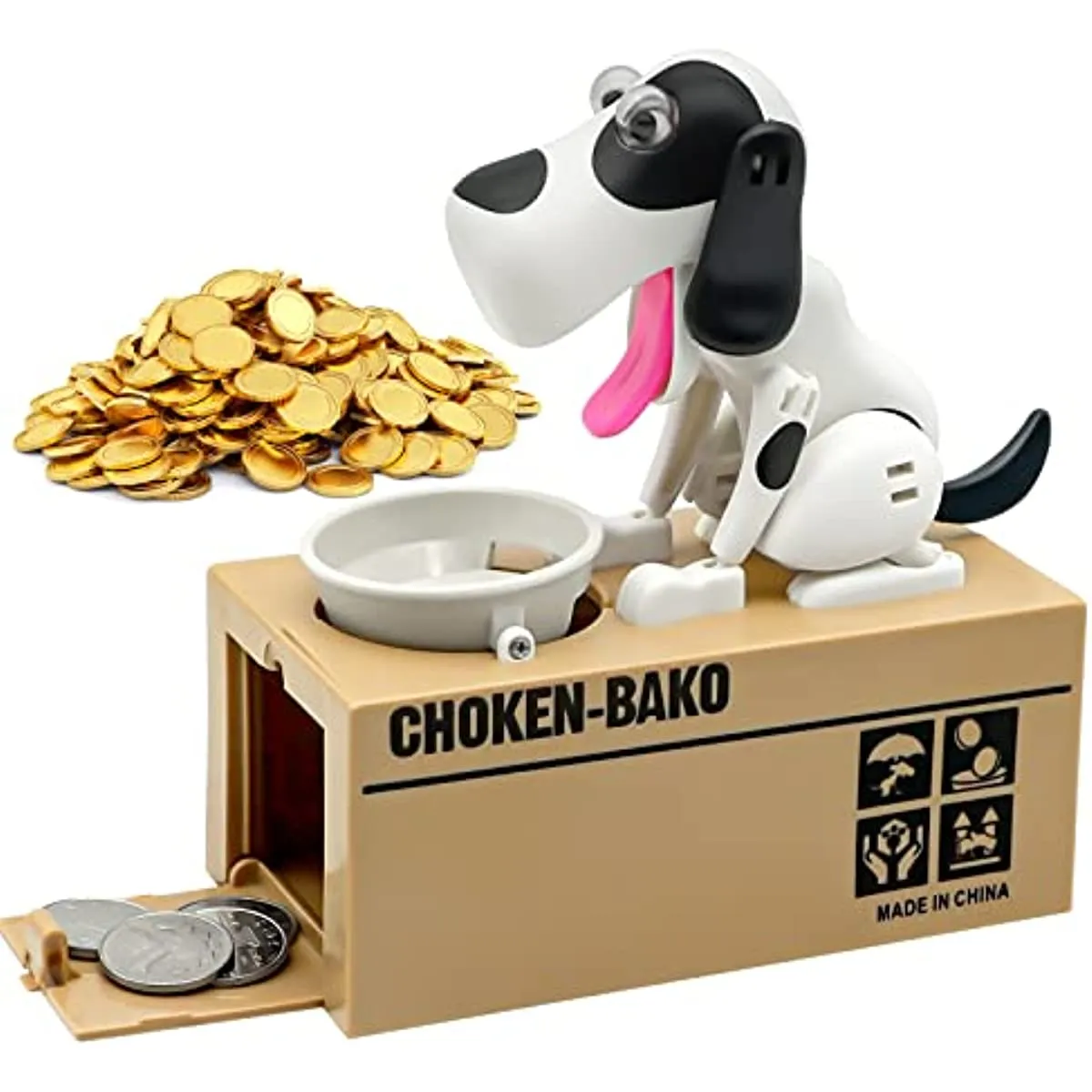 Dog Piggy Bank Toy Plastic Coin Munching Animal for Kids Over 3 Years ...