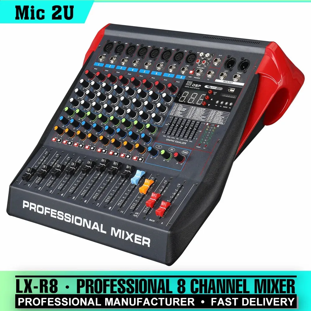 DHgate.com:8-Channel Digital Mixer: Pro Audio Mixing Console for Live Broadcasts, Studio ...