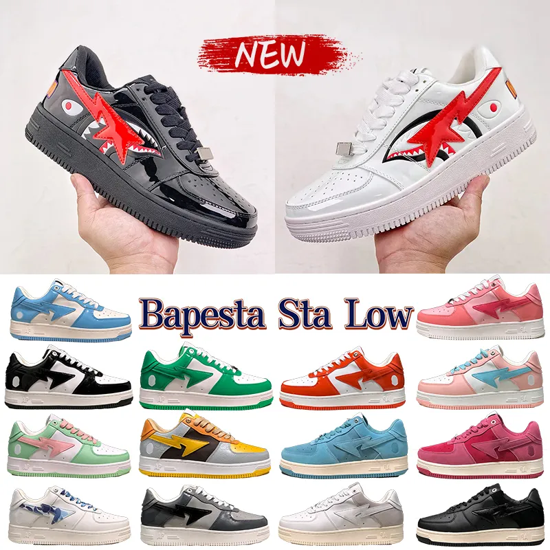 Bathing Apes Nigo Casual Shoes Shark White Black Men Women Leather ...