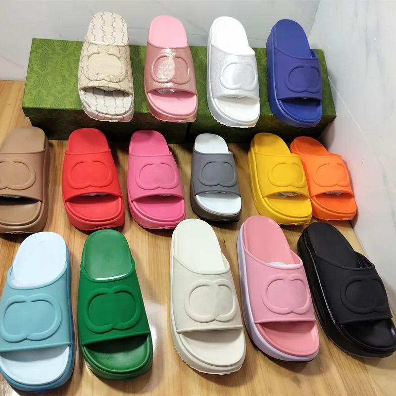Bulk Leather Interlocking Slide Sandals For Women & Men Thick Sole ...