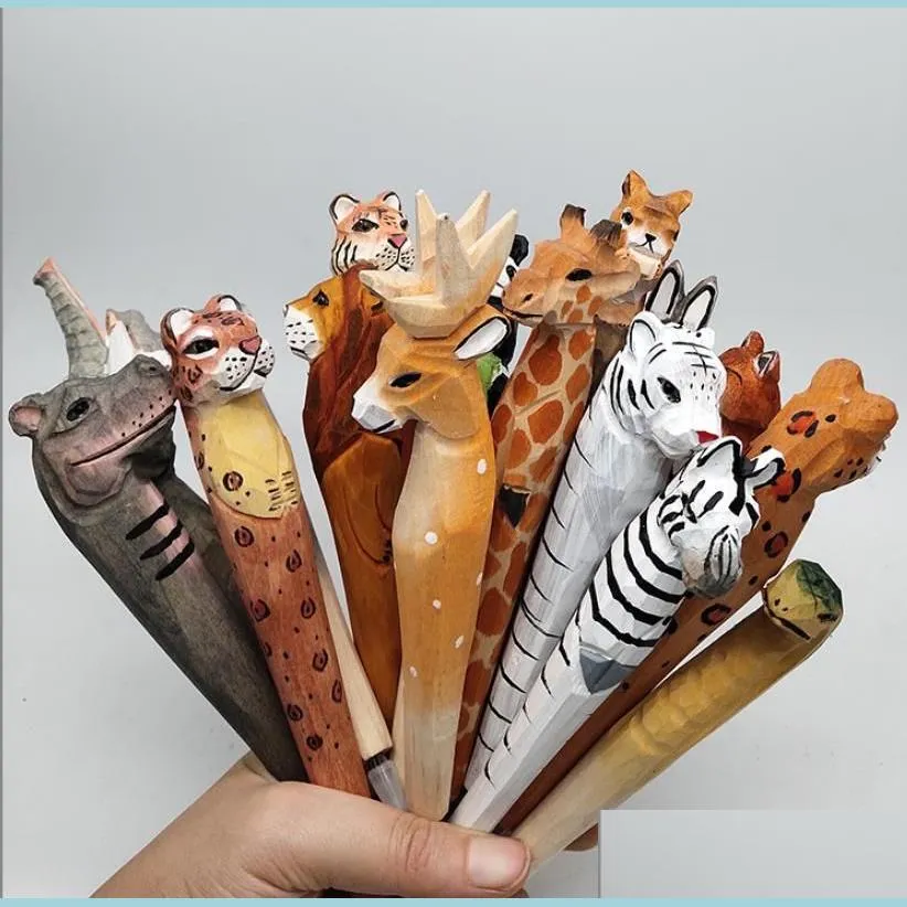 Wholesale Hand Painted Wooden Kawaii Gel Pens With Carved Ocean Animals ...