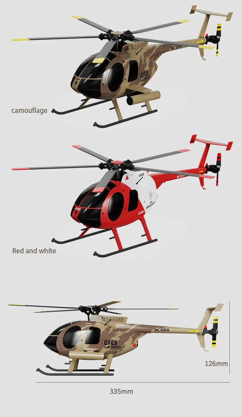 ElectricRC Aircraft RC ERA 1 28 C189 Bird Rc Helicóptero MD500 Doble ...