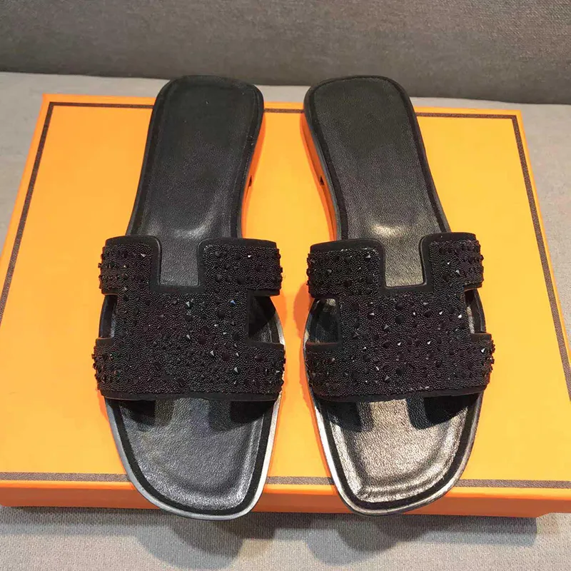 Luxury Cartoon Leather Palm Slippers For Men And Women 2023 Designer Slides With Big Head For