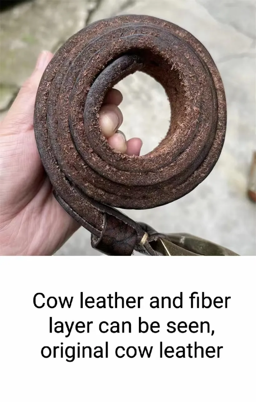 Thick Leather Belt Mens, Vintage Cowboy Belt, Retro Yak Skin Waistband ...