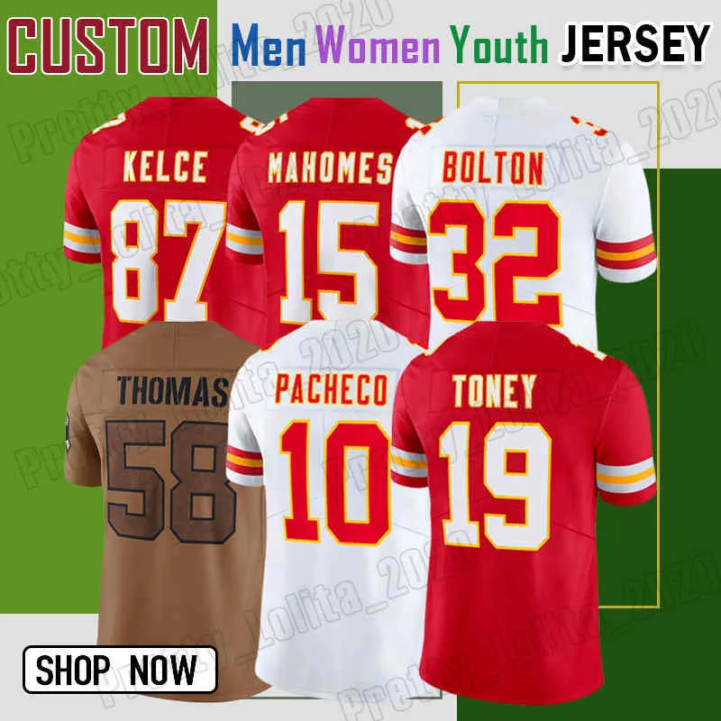 Camisa De Futebol Travis Kelce Patrick Mahomes Clyde Edwards Helaire ...