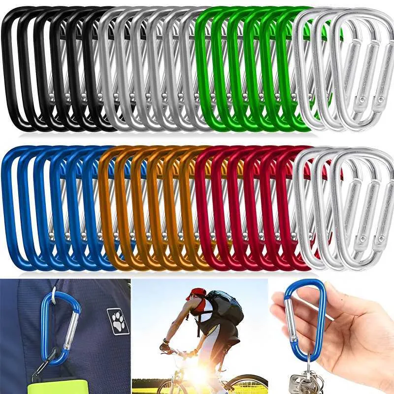 5-Piece Aluminium Alloy Carabiner Set - Mini Keychain Clips for Hiking ...