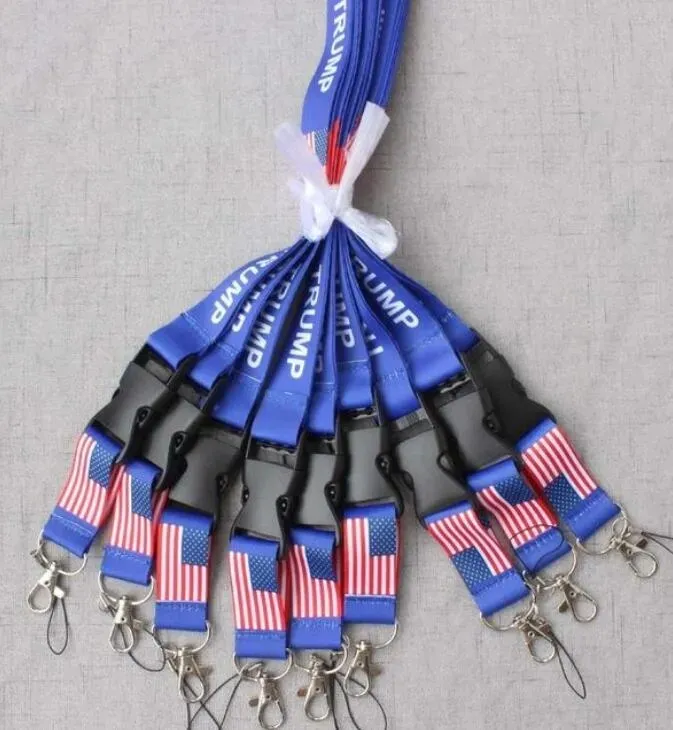 TRUMP U.S.A Removable Flag Of The United States Key Chains Badge ...