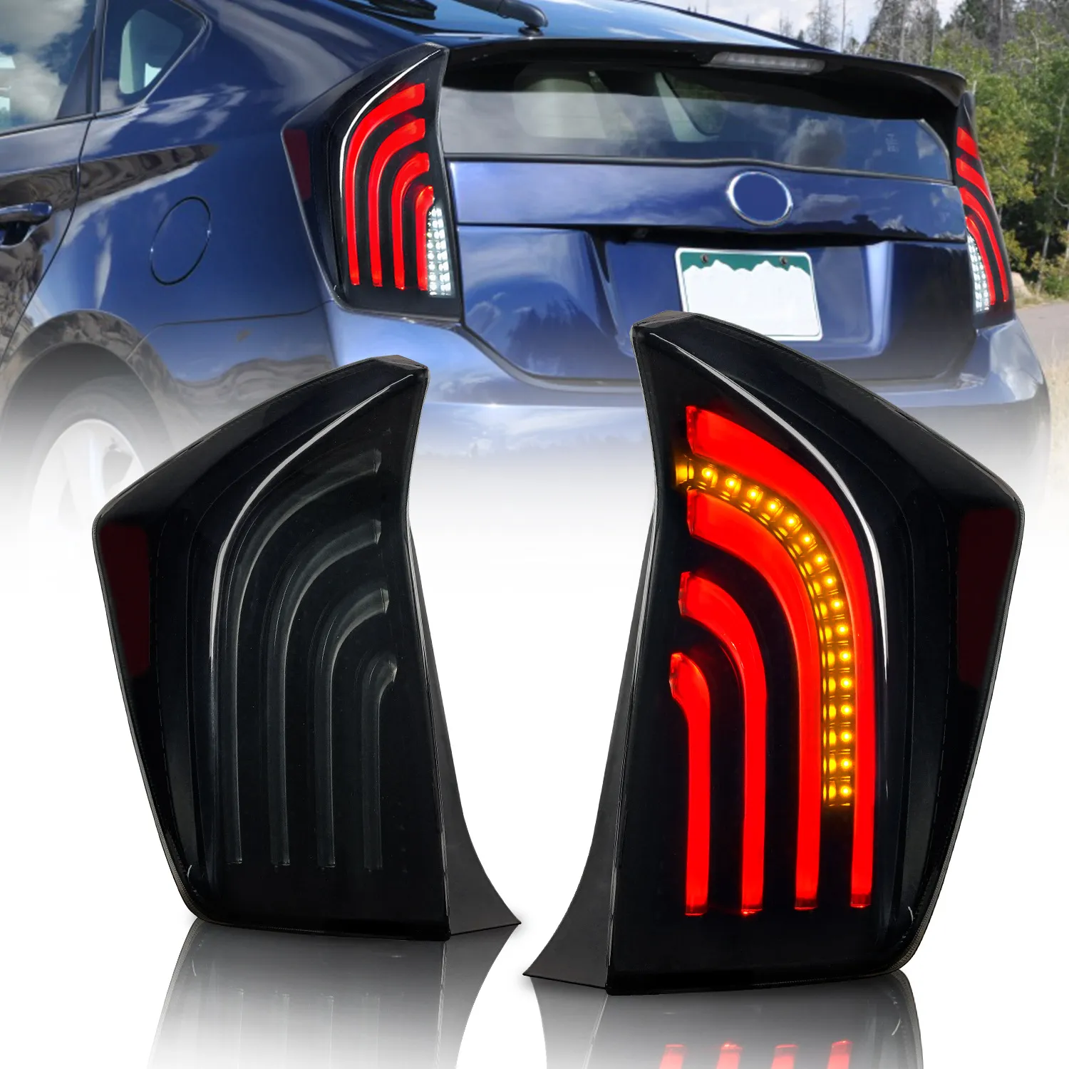 LED Rear Reverse Taillights For Toyota PRIUS Modified Brake Signal Side ...