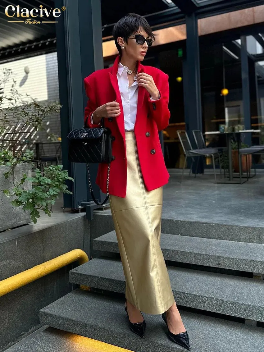 2023 Fashion High Waist Gold Pu Leather Office High Waisted 2023 Fashion High Waist Gold Pu Leather Office High Waisted