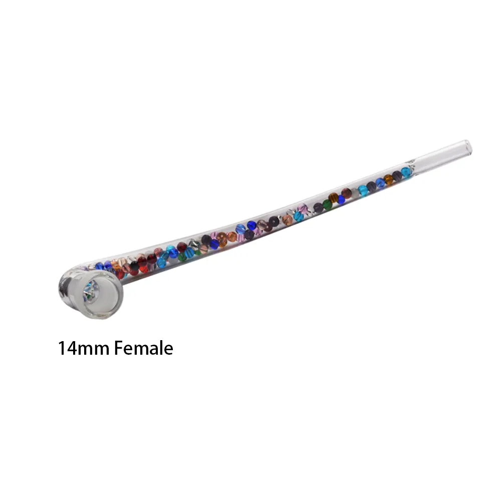 14mm 18mm Female Glass J Hook With Cooling Beads Borosilicate Hand ...