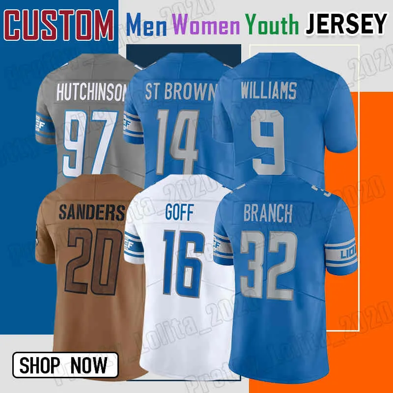 Mejor Precio En A Granel 14 Amon Ra St. Brown Maillot De Football Aidan ...