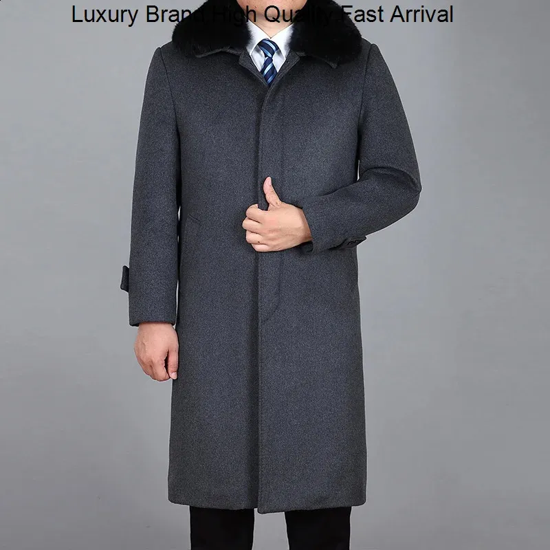 DHgate.com:Mens Wool Blend Cashmere Overcoat: Real Rabbit Fur, Warm ...