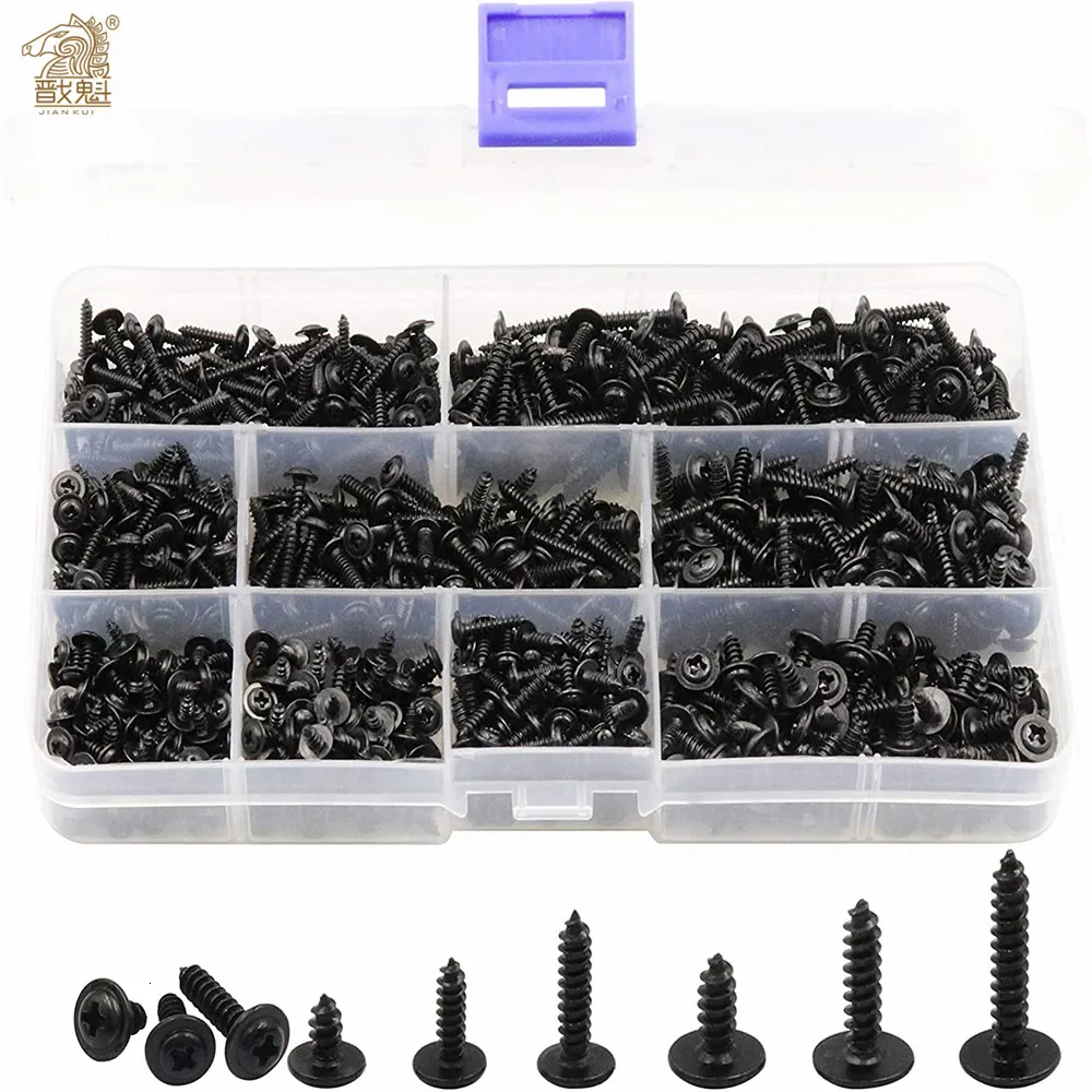 Black Self-Tapping Screws Set - M2.3 M2.6 M3 PWA Cross Round Pan Head ...