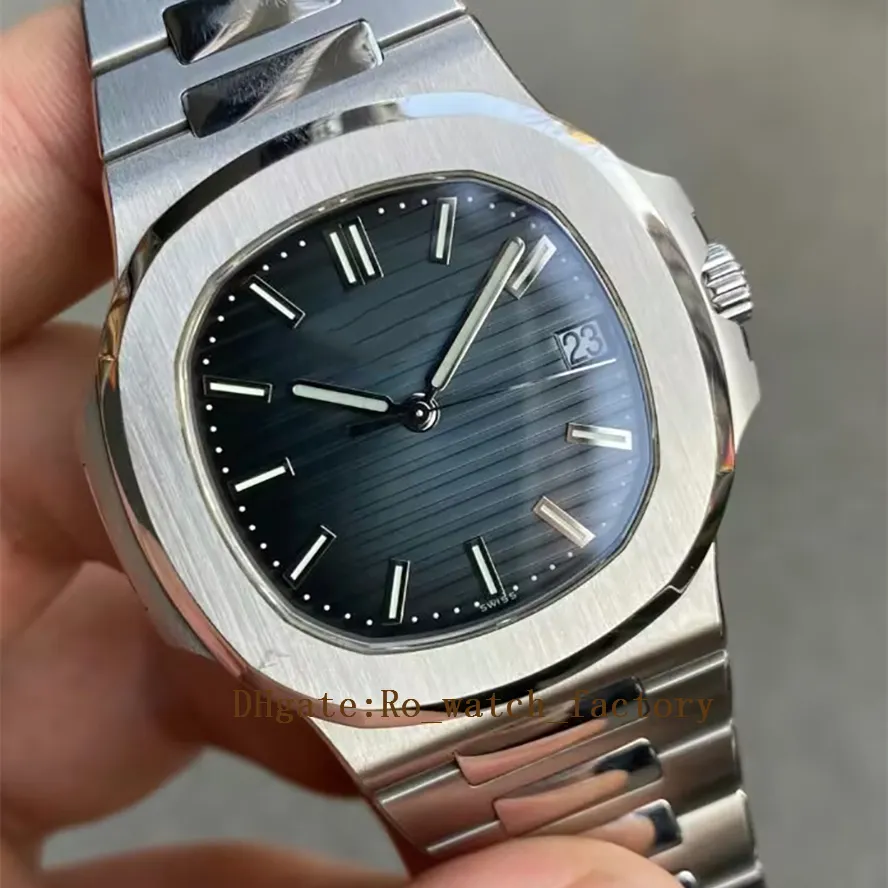 New Waterproof Watch Automatic Watches Silver Strap Blue Stainless Mens ...