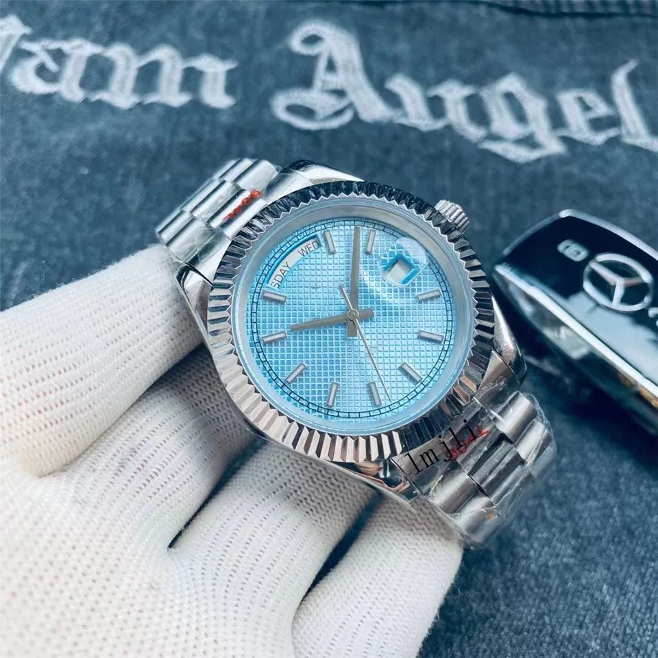 Men's Automatic Designer Watch, 41mm Sky Blue Movement, Dual Calendar ...