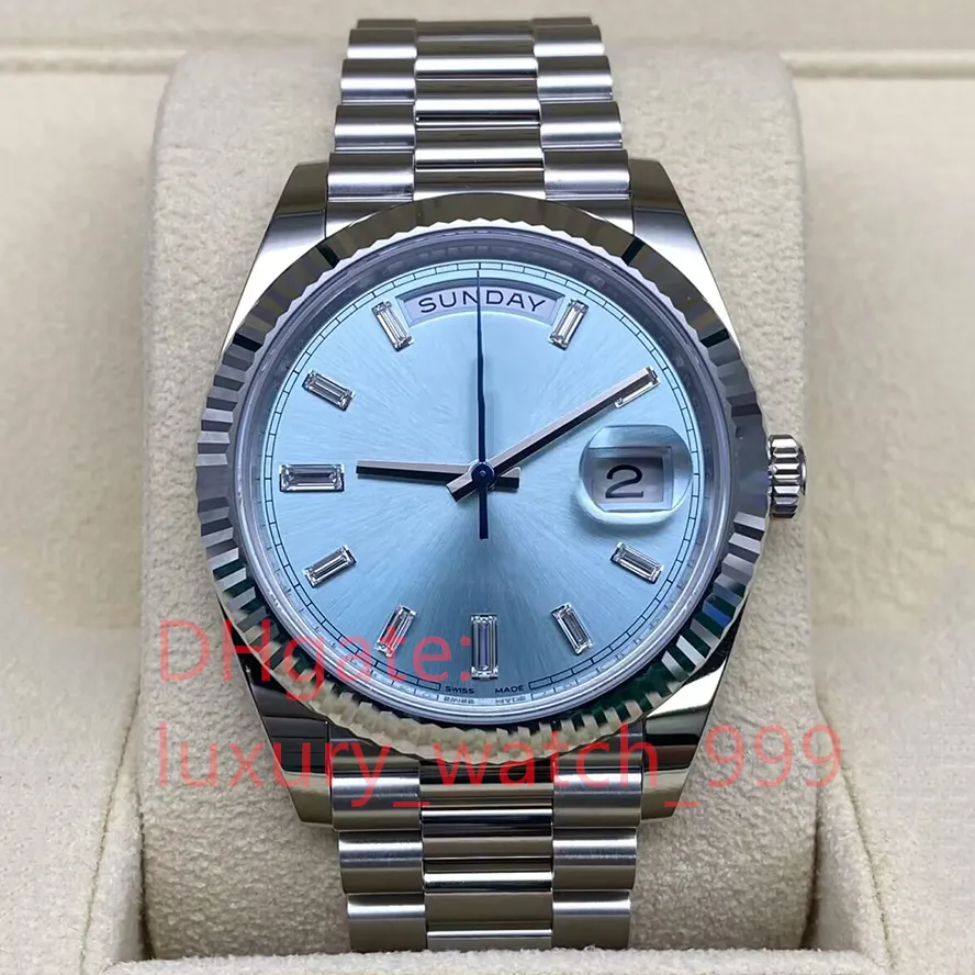 BP Wrist Watch: Rolex Day-Date President Style, 40mm Ice Blue Roman ...