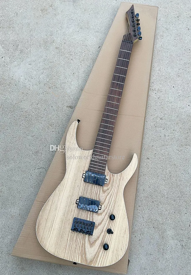 Electric Guitar Custom Options: Natural Wood 6 String With Black ...