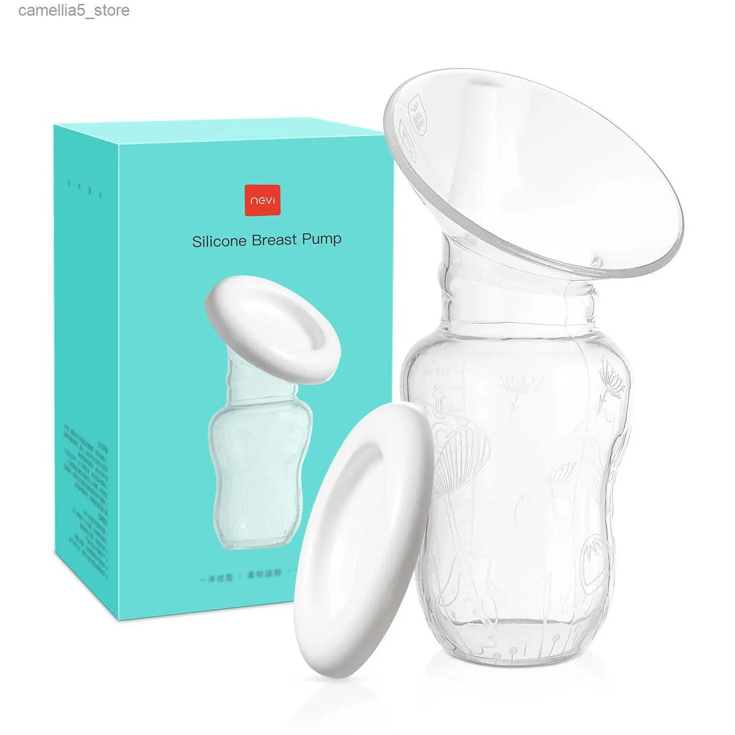 4oz Silicone Manual Breast Pump with Powerful Suction, Portable Milk ...