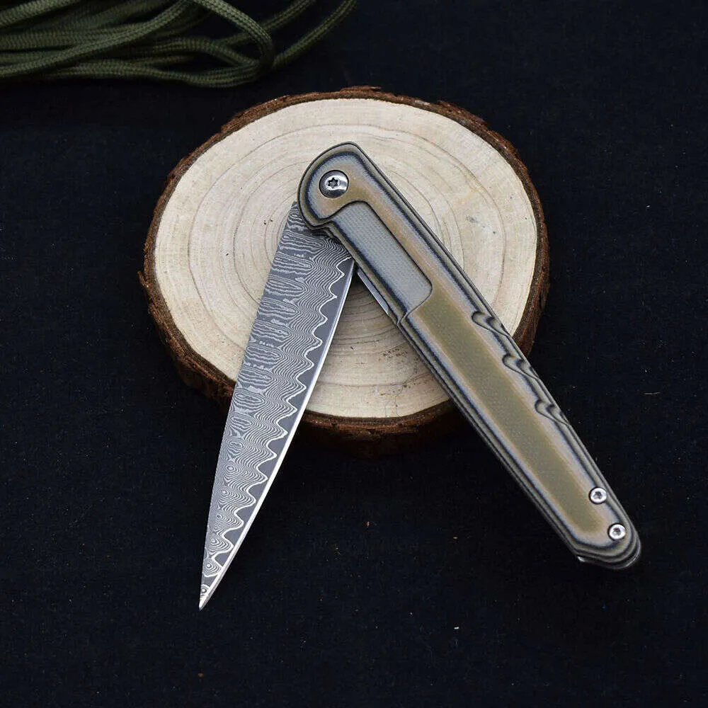 DHgate.com:Outdoor Damascus Blade Folding Pocket Knife for Camping ...