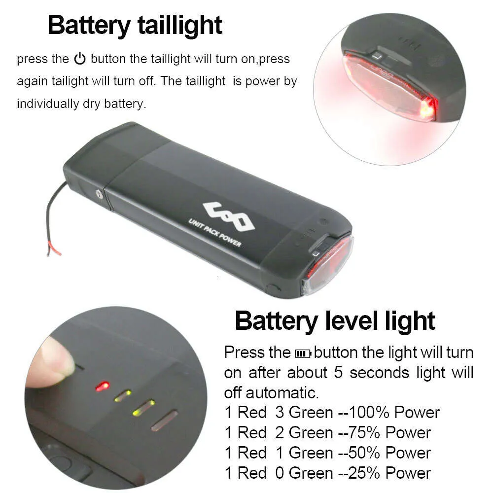 Batterie Dorigine 21700 EBike Support Arrière 36V 48V 52V Batterie Pour ...