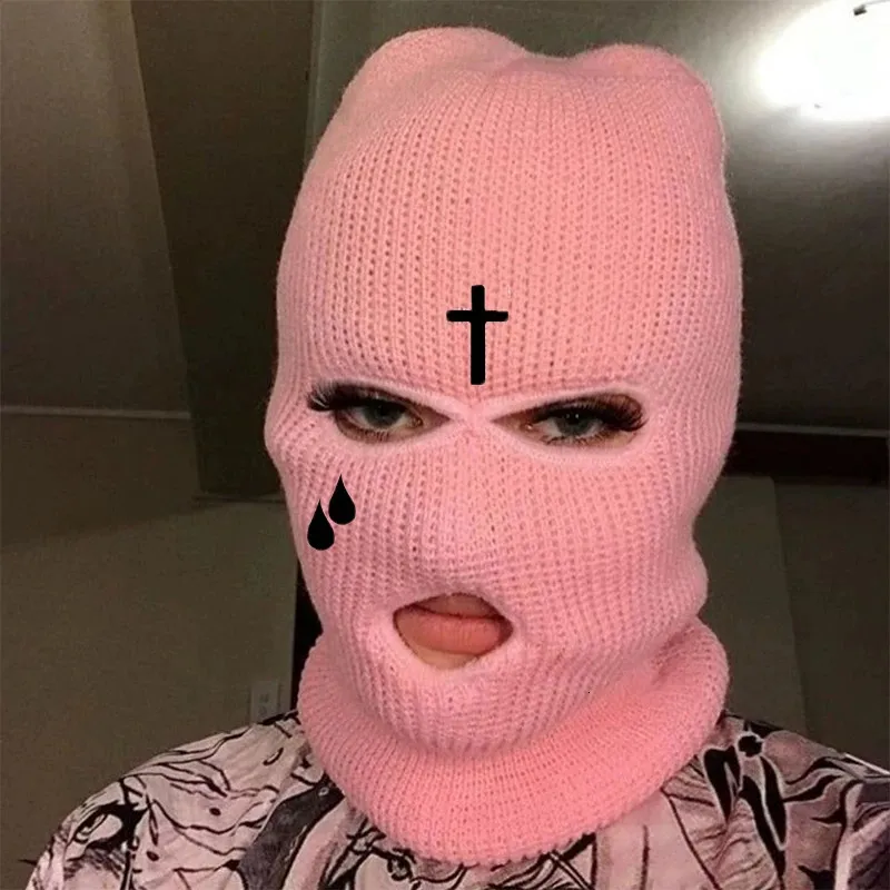 Pink 3-Hole Balaclava - Cycling Mask, Ski Mask, Motorbike Helmet Liner ...