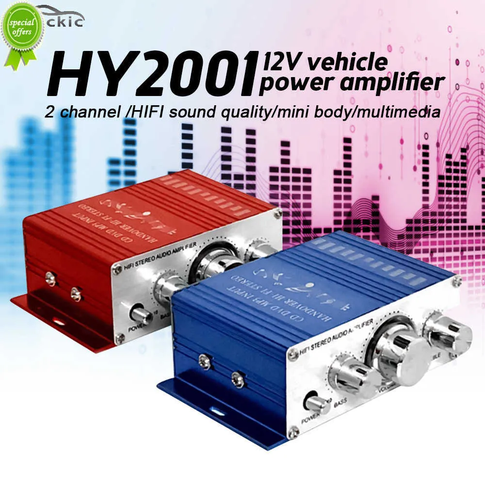 Stereo Amplifier Hi Fi 12V Mini Auto Car Power Amplifier Stereo Audio ...