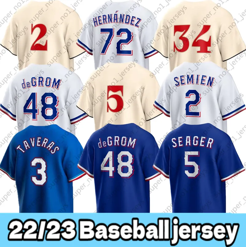 48 Jacob DeGrom Baseball Jersey Texa Corey Seager Marcus Semien Jon ...