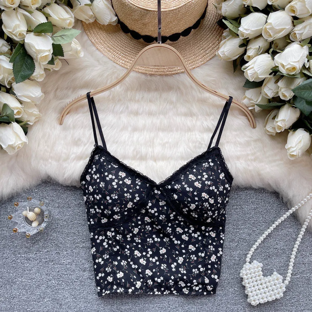 Camisoles Tanks: SINGREINY Floral French Slim Women's Sleeveless ...