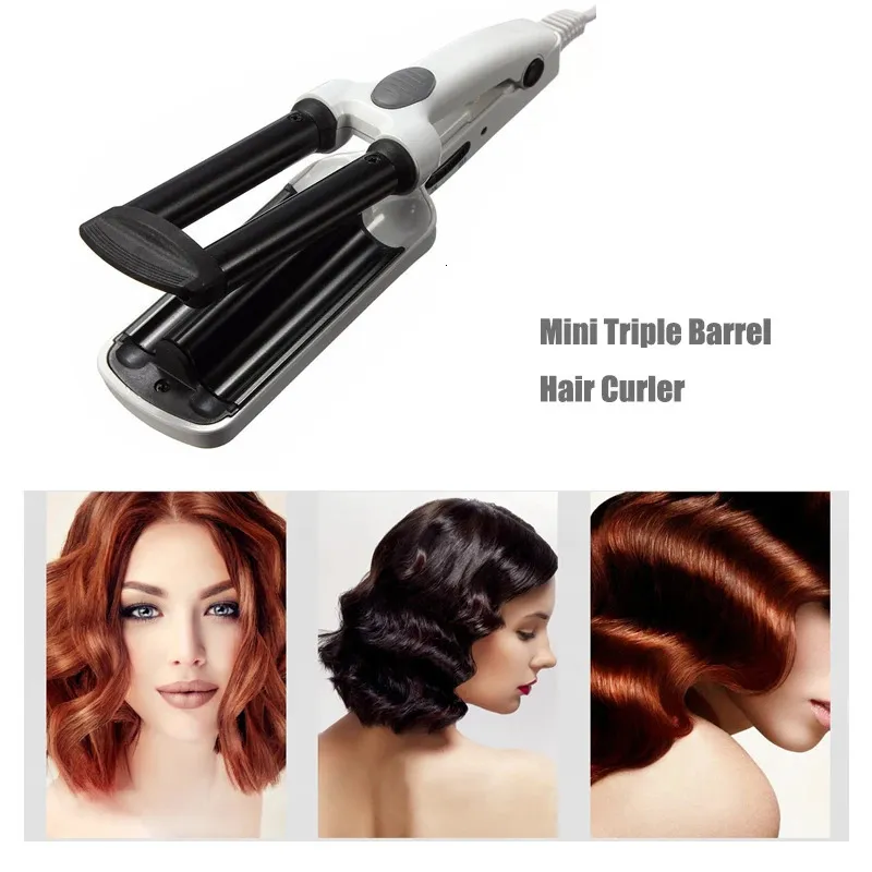 Mini Triple Barrel Hair Curler: Professional Ceramic Wave Iron for ...