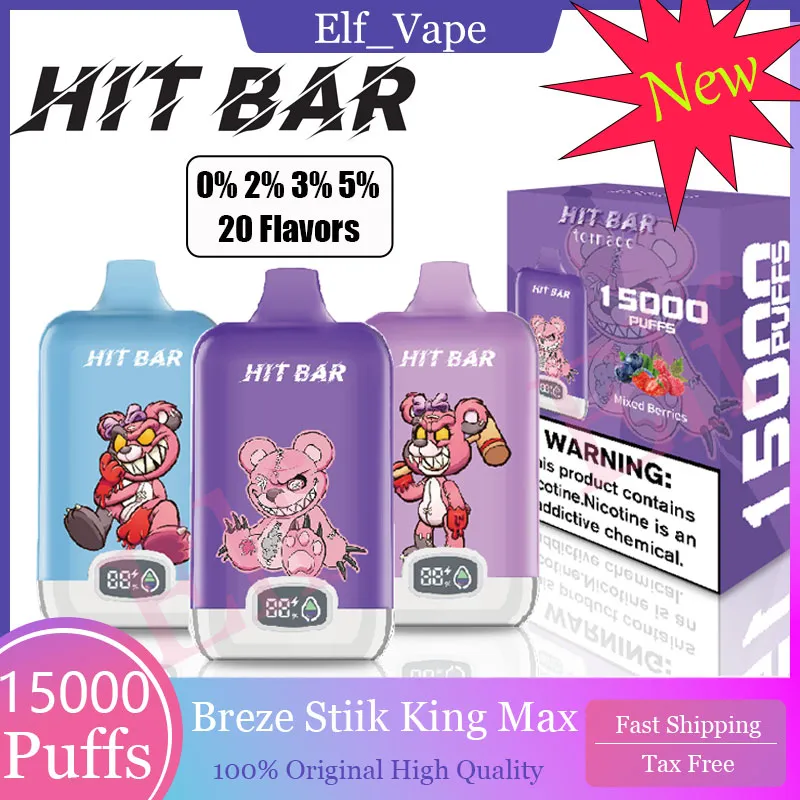 Original Hit Bar Tornado 15000 Puff Disposable Electronic Cigarette15k ...