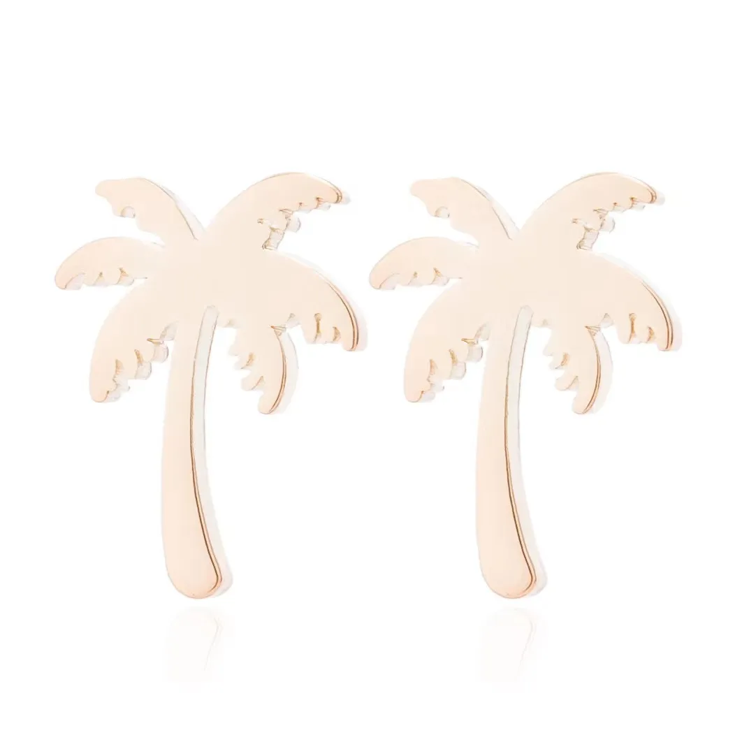 Bohemian Coconut Tree Jewelry Set - Tropical Leaf Stud Earrings ...