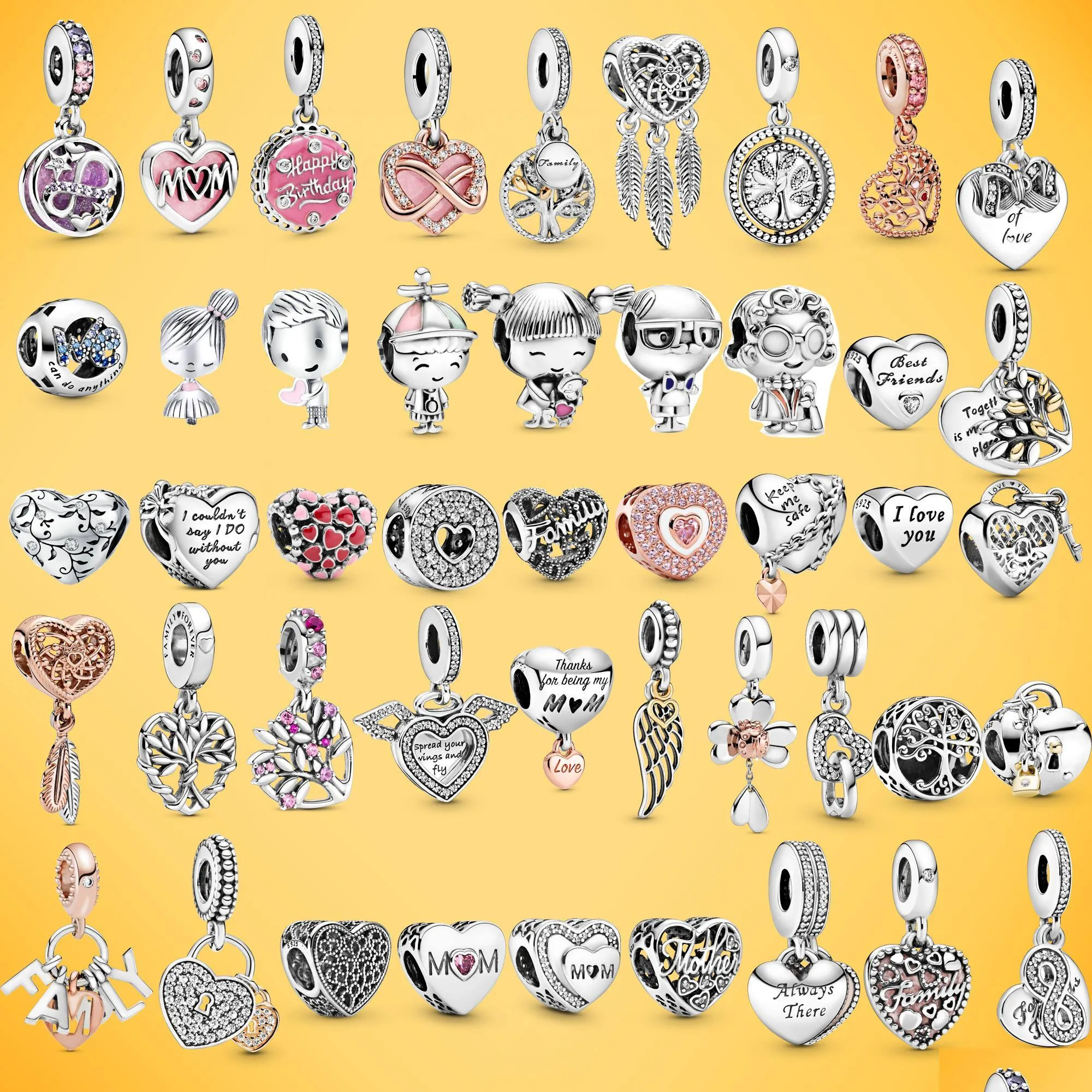 Plata Nuevo 925 Sier Pulseras Accesorios Charm Bead Fit Pandora Charms ...