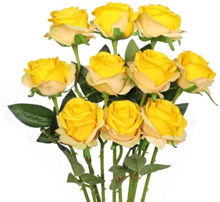 Realistic Artificial Roses - Single Stem Fake Roses for Home Decor ...
