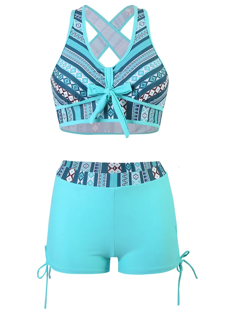 Womens Swimwear Sexy Bikini Set Swimsuit High Waist Printed Stripe ...