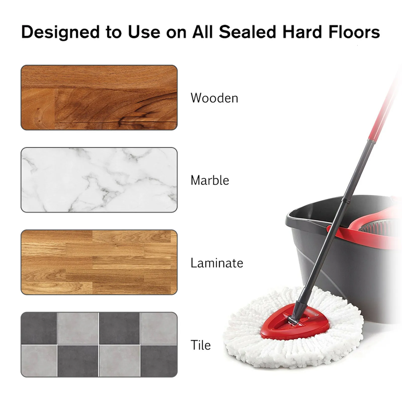 Hand Push Sweepers Spin Mop Pole Handle Head Replacement For Floor 360 ...