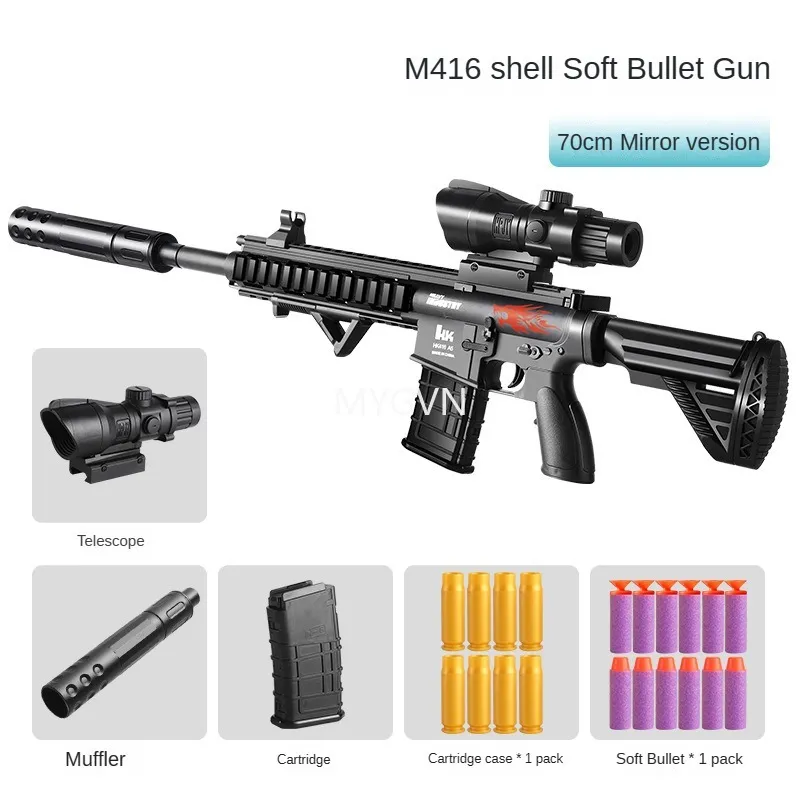 Soft Bullet M416 AWM 98K Toy Gun With Shells Manual Blaster Launcher For Boys Outdoor Shooting ...