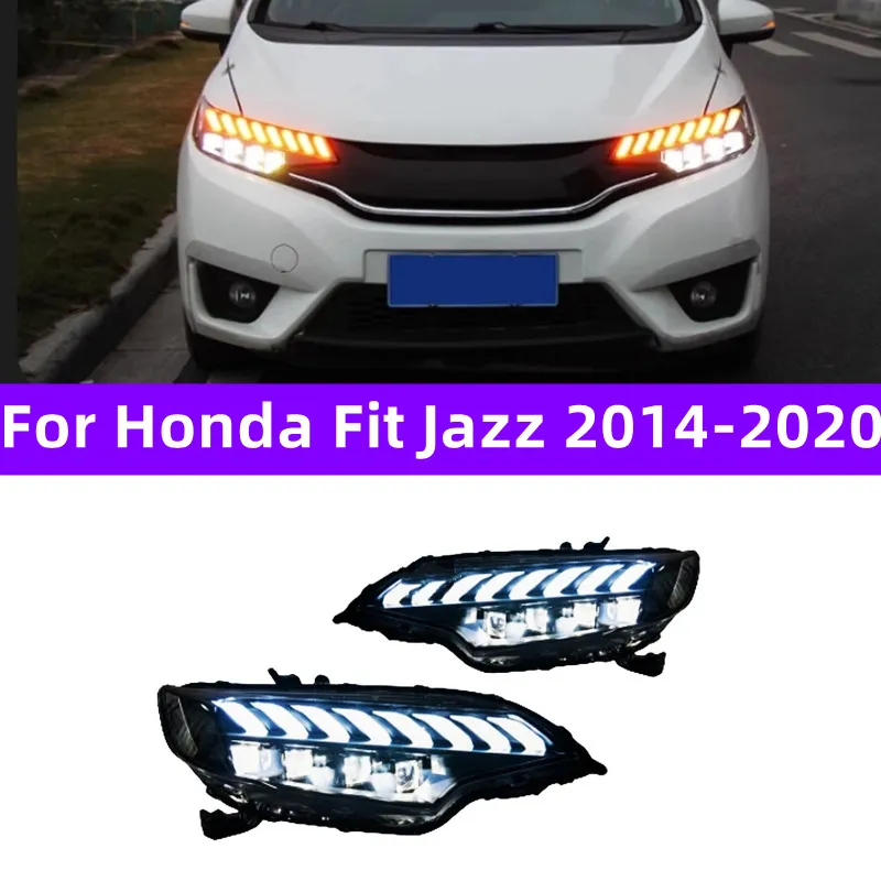 LED Led Drl Headlights For Honda Fit JAZZ 2014 20 Red Evil Eye, Hid Bi ...