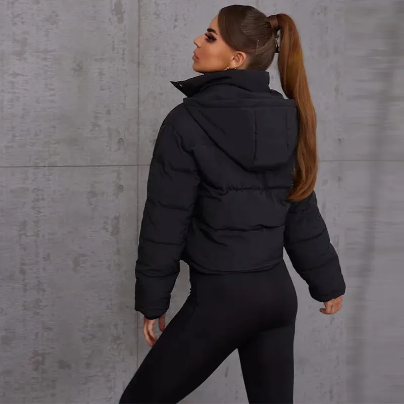 Women's Fashion Oversized Short Down Jacket Quilted Puffer Winter ...